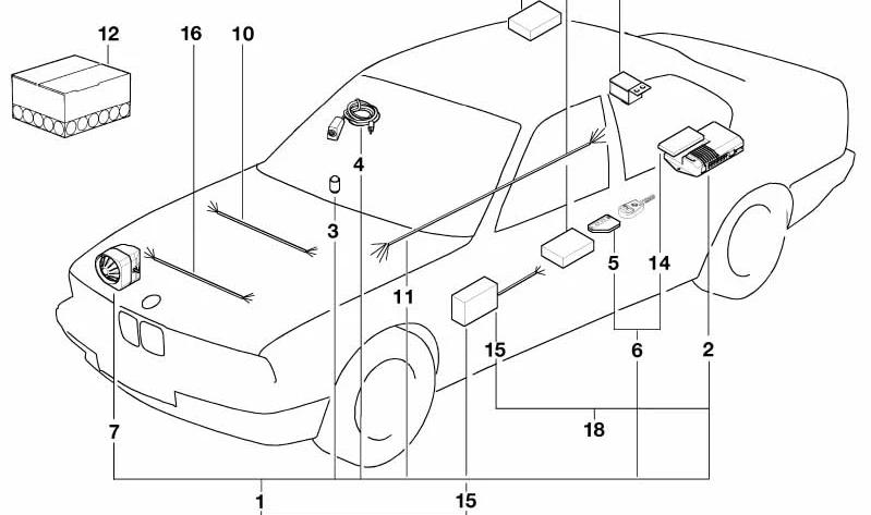 BMW 82919402493 Ultraschall-Modul DWA3+E36CDIGDWA - LEEBMANN24
