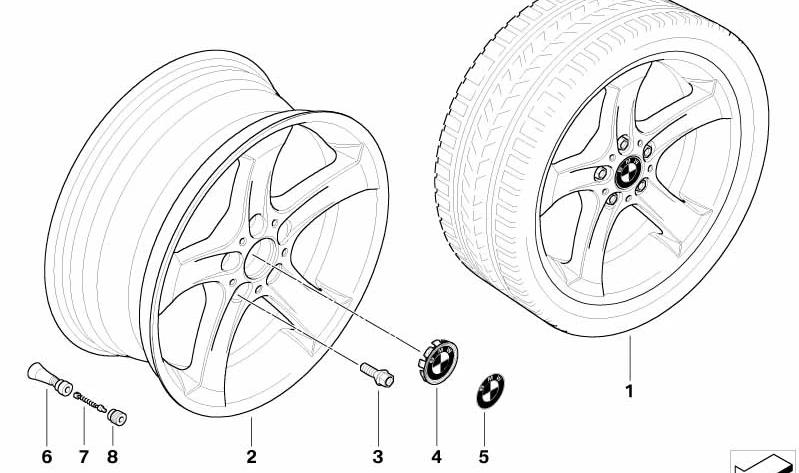 BMW 36116764536 Scheibenrad Leichtmetall 8 1/2Jx19 ET:46 - LEEBMANN24